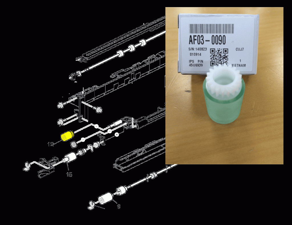 Ricoh Paper Feed Roller:Pickup AF030090 – Ricoh-Store